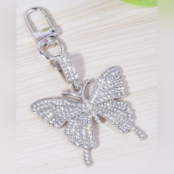 Source Unknown | Accessories | Beautiful Butterfly Bag Charm Key Chain ...